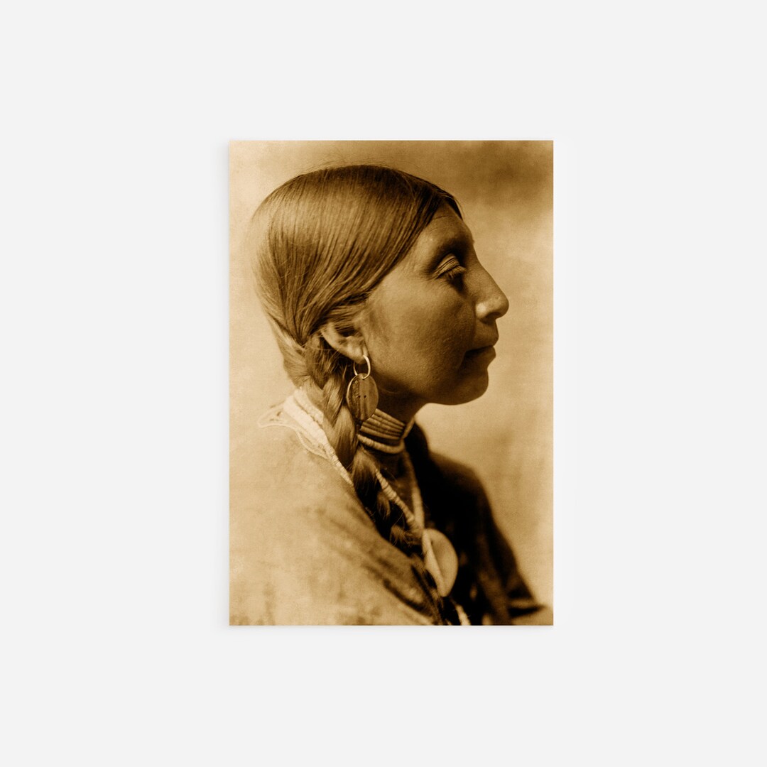 Edward Curtis - Young Wishham Indian Woman (1910) - Vintage Photograph ...