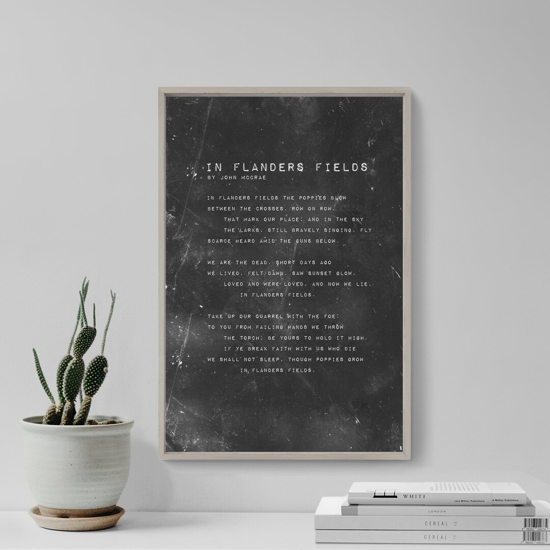 John Mccrae Poem - in Flanders Fields - Simple Grit - Poster Original ...