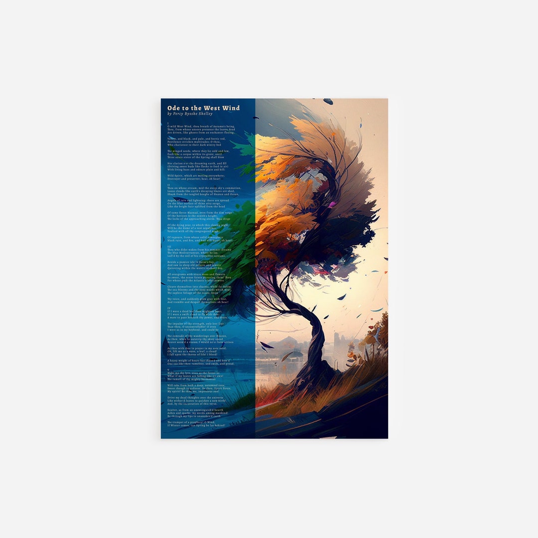 Percy Bysshe Shelley Poem - Ode to the West Wind - Art Print Poster ...