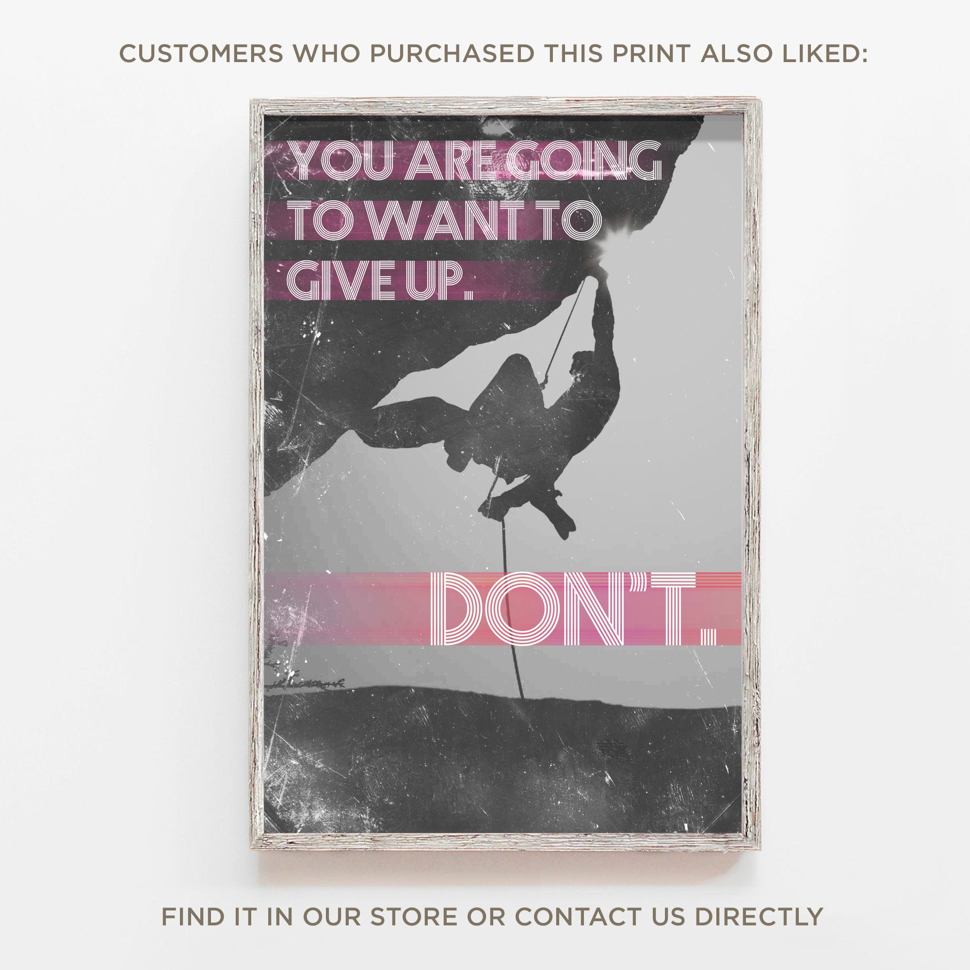 Rock Climbing Motivational Poster 02 Work until your idols | Etsy