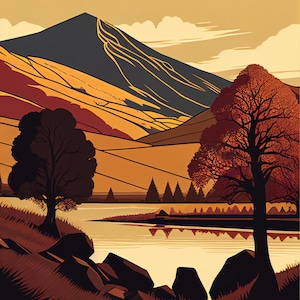 Set of Three Welsh Locations in Autumn Travel Posters (welsh Names ...