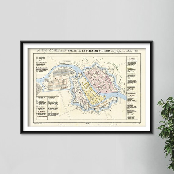 Reproduction of a Vintage Berlin Map From 1688 Size is | Etsy