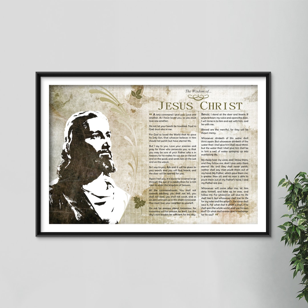 The Wisdom of Jesus Christ - Original Art Print Featuring His Greatest ...