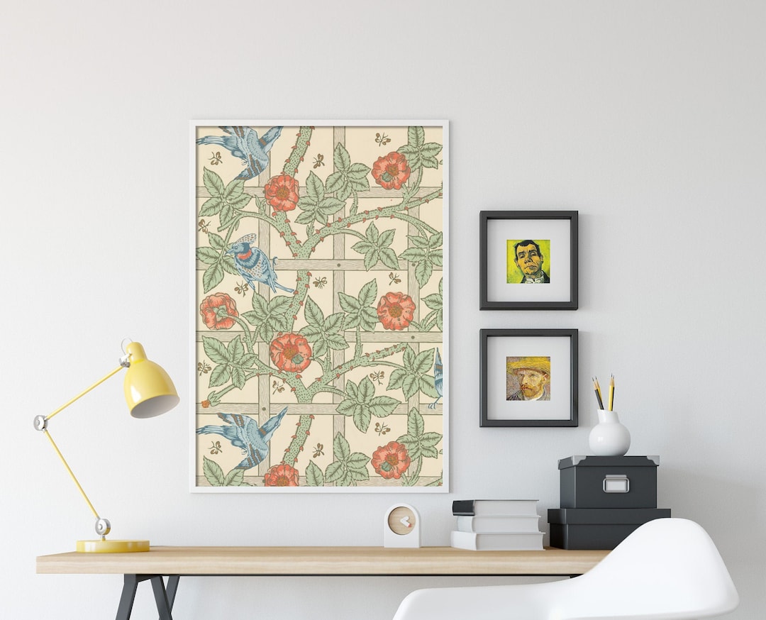 William Morris - Trellis Wallpaper (1862) - Classic Print Poster Photo ...