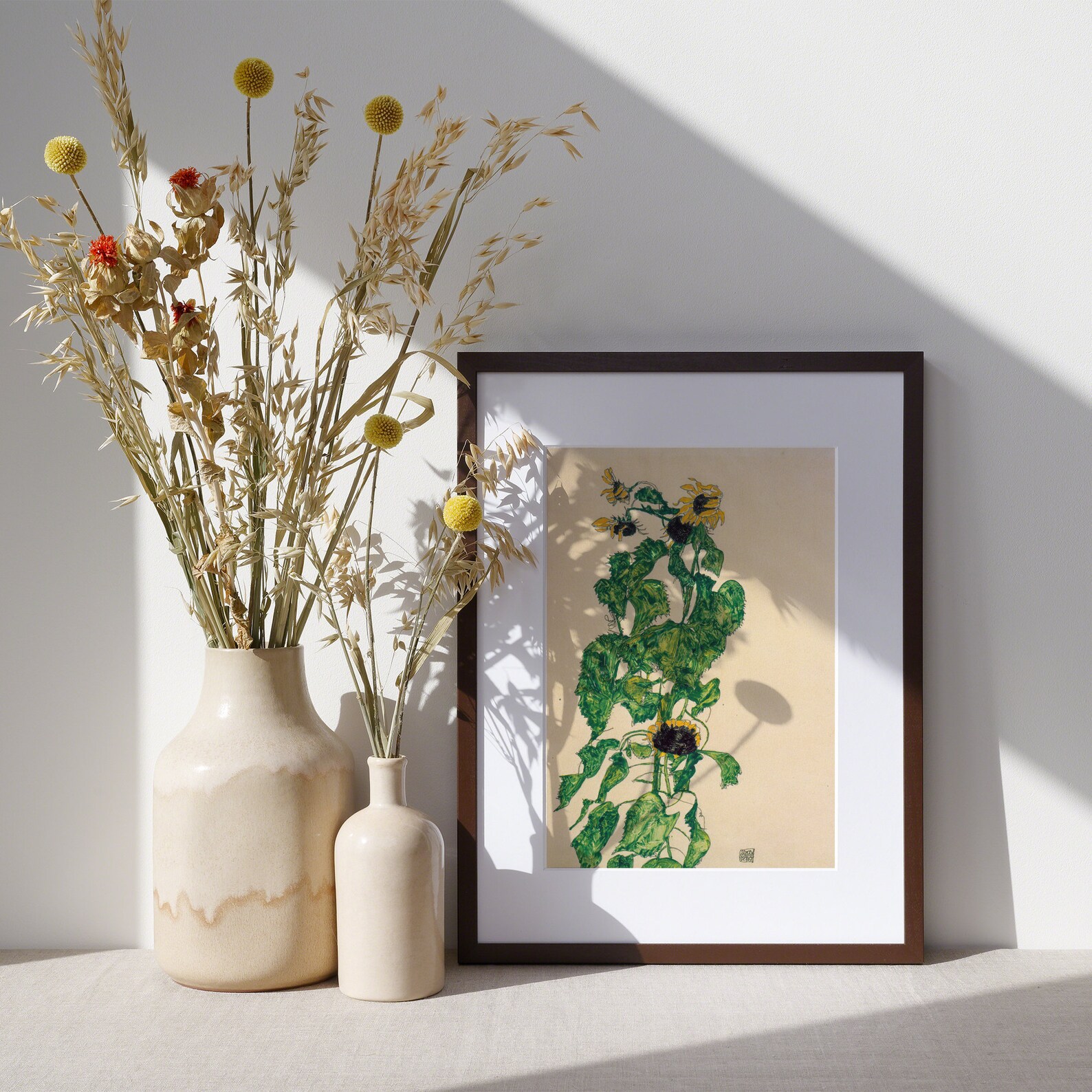 Egon Schiele - Sunflowers (1917) - Classic Painting Photo Poster Print ...