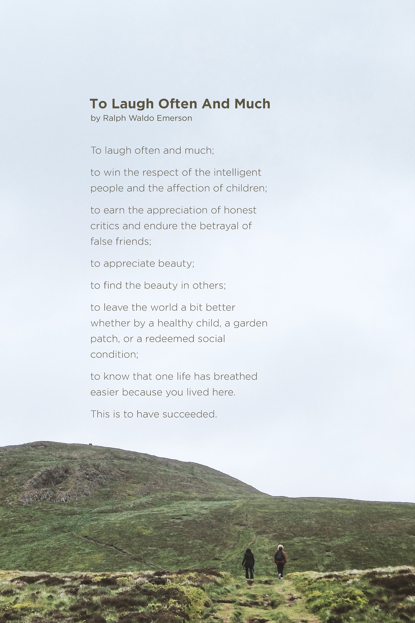 To Laugh Often and Much Poem by Ralph Waldo Emerson Art - Etsy Finland