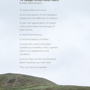 To Laugh Often and Much Poem by Ralph Waldo Emerson Art - Etsy Finland