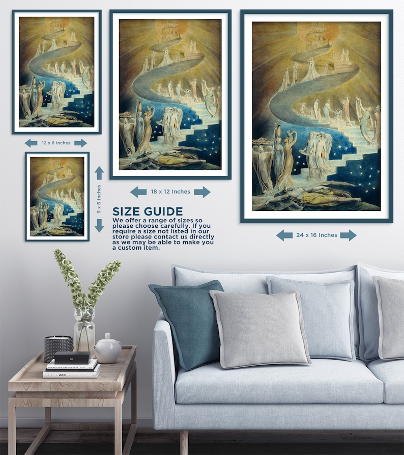 William Blake - Jacobs Dream Ladder (1805) - Classic Painting Photo ...