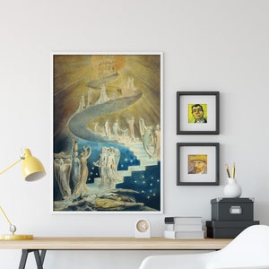 William Blake - Jacobs Dream Ladder (1805) - Classic Painting Photo ...