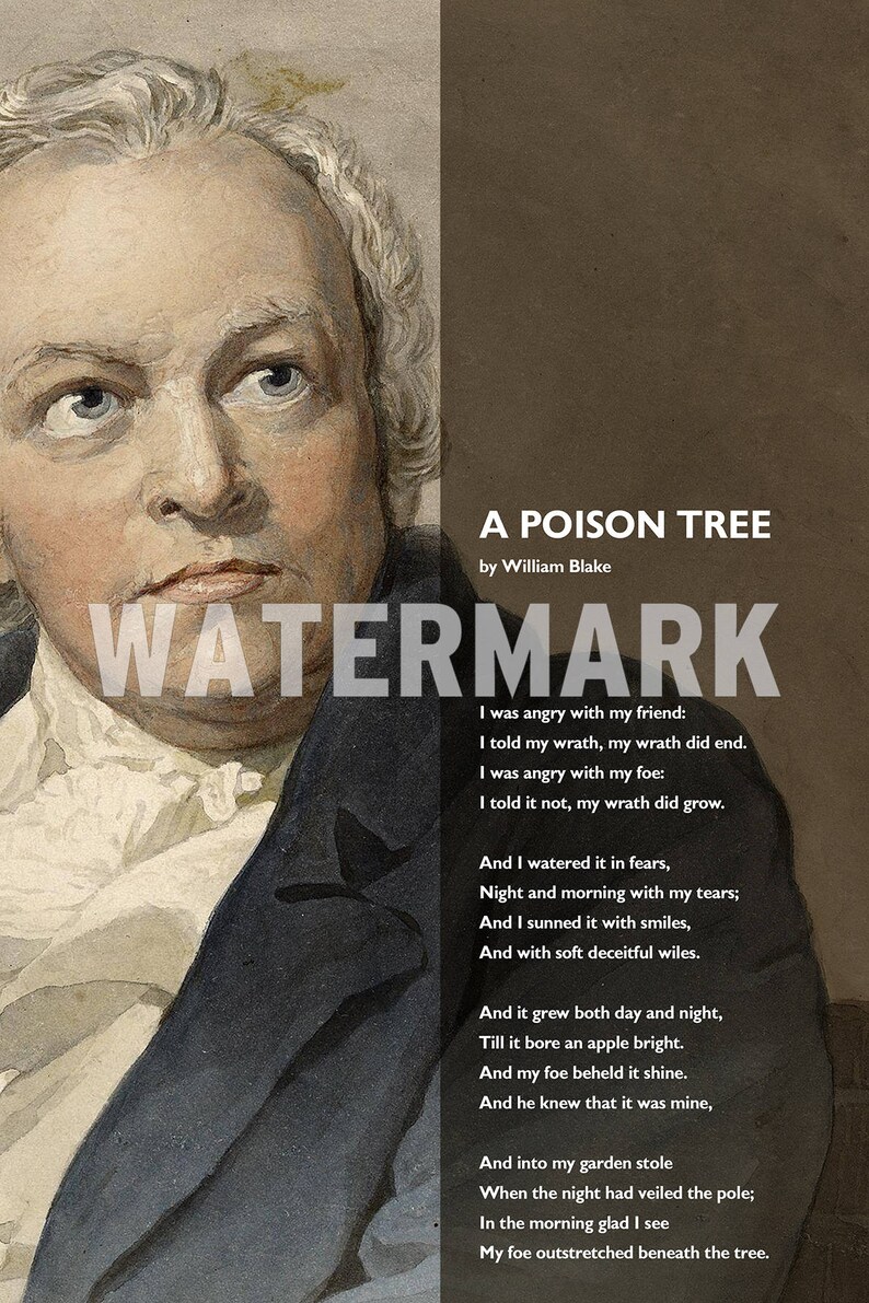 William Blake Poem A Poison Tree Poster Original - Etsy.de