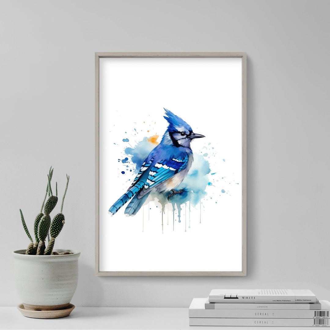 Watercolour Animal Blue Jay - Art Print Poster Painting - Museum ...