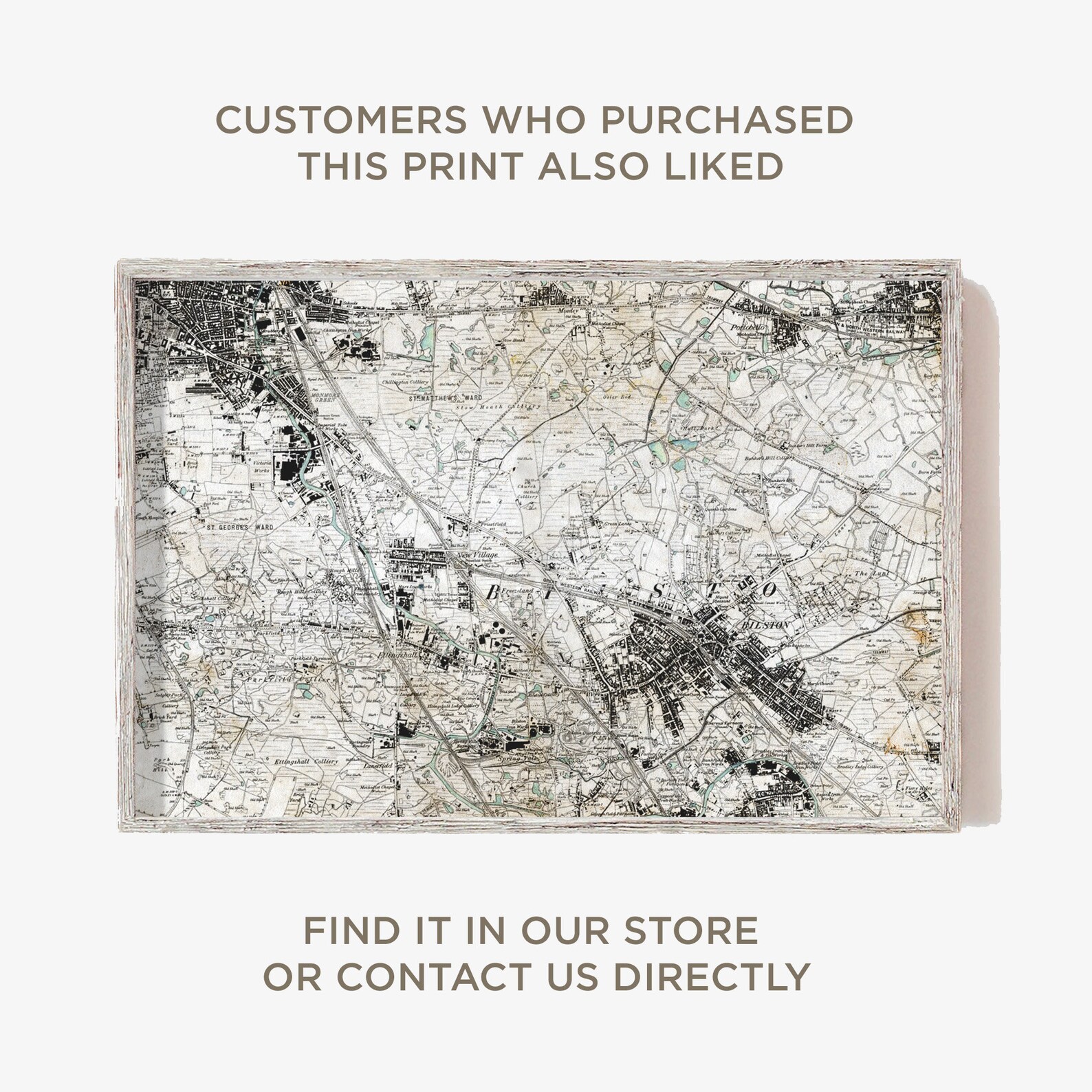 Wolverhampton Map Original Art Print City Street Map of | Etsy