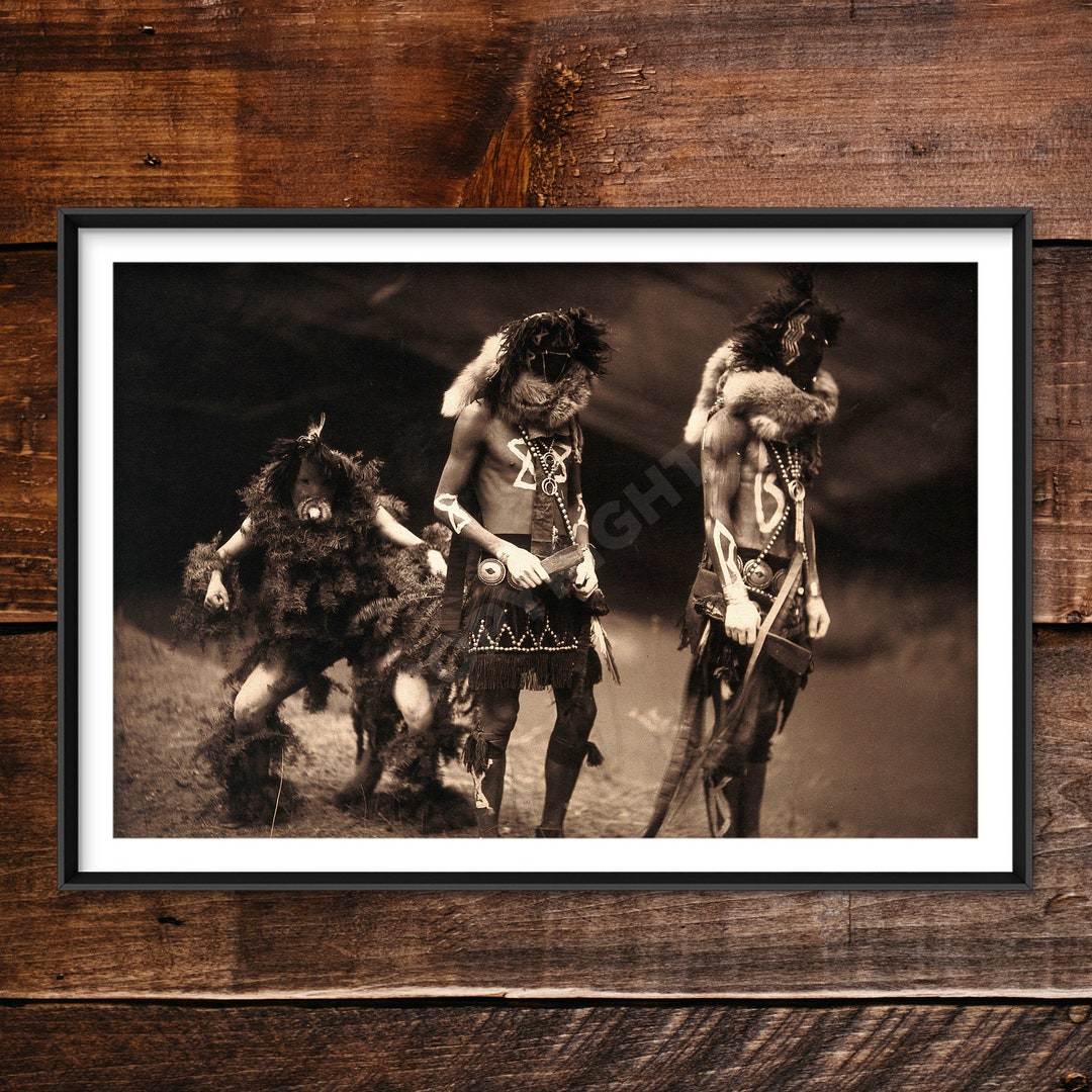Edward Curtis - Three Navajo Men Proceeding as War Gods (1904 ...