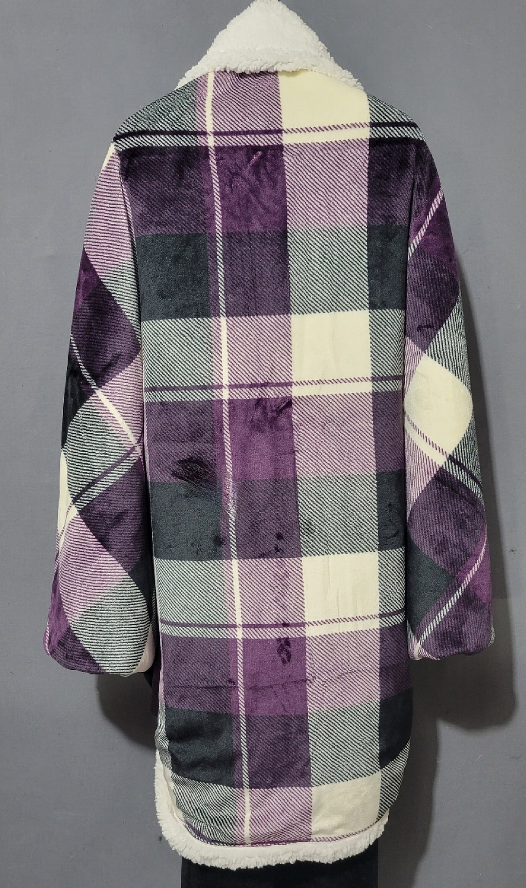 SUPER SHWUG purple Buffalo Plaid, Sherpa Lining - Etsy
