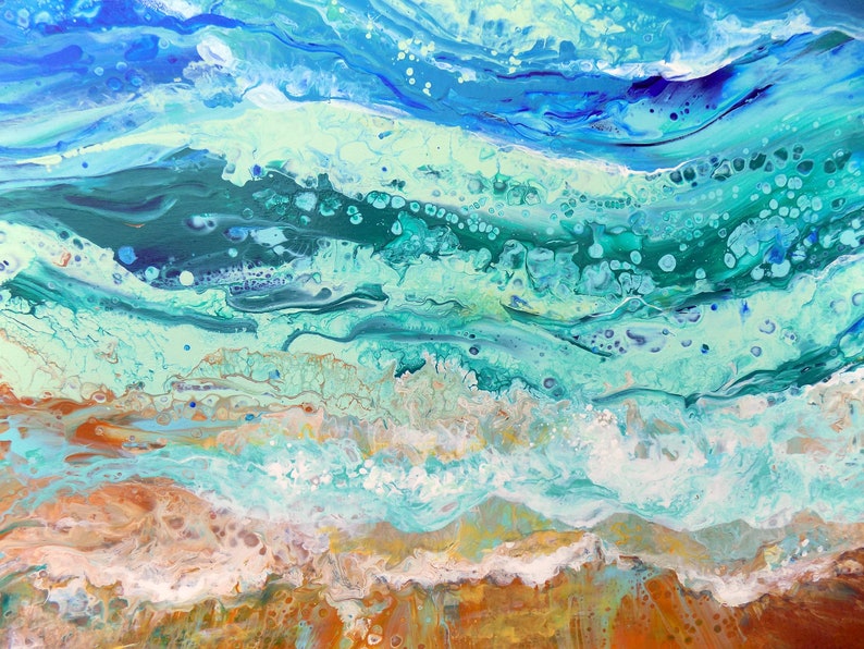 Large Modern Abstract Seascape Ocean Sea Waves Modern - Etsy