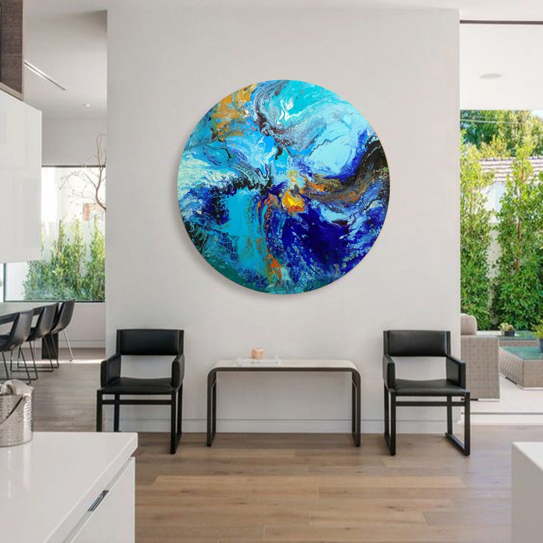 Modern Abstract Round Large Painting Art 90x90 Cm Original Modern Wall ...