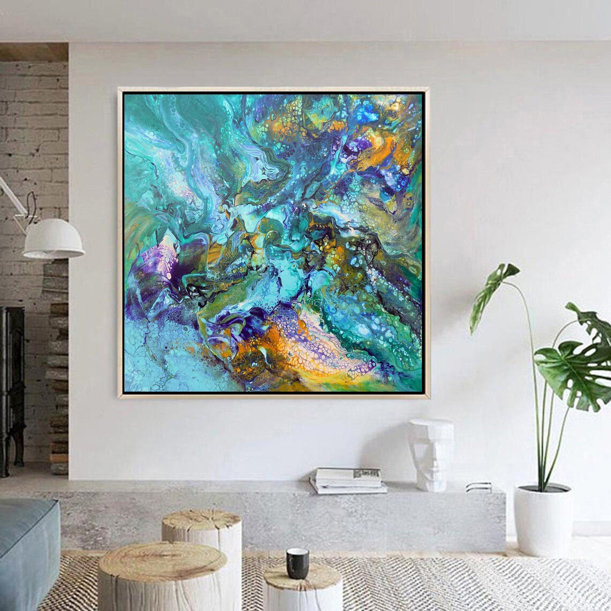 Large Modern Abstract Painting Art Wall Art Canvas Home Decor Original ...