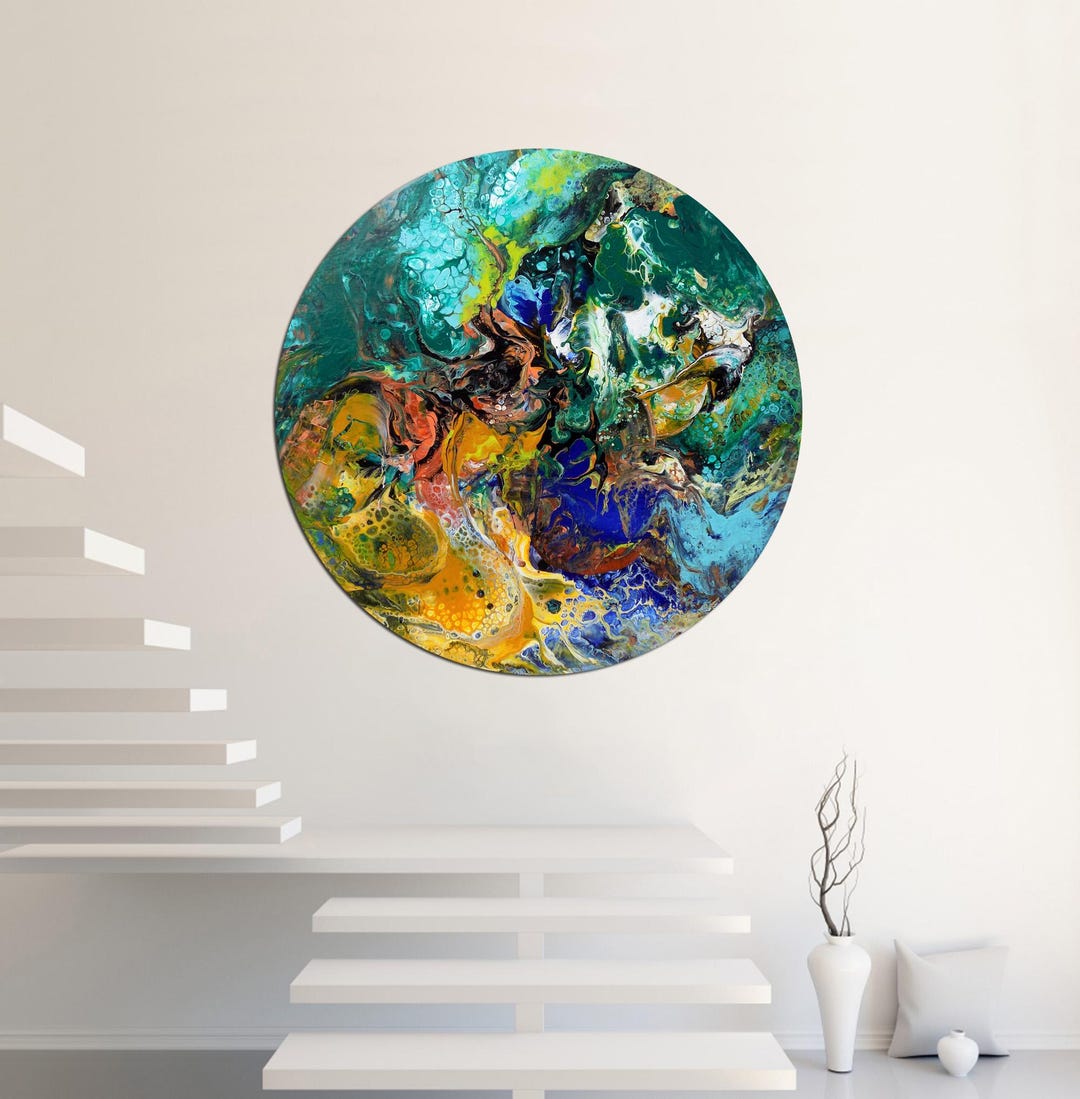 Circular Abstract Painting Large Modern Art One of a Kind Artwork - Etsy