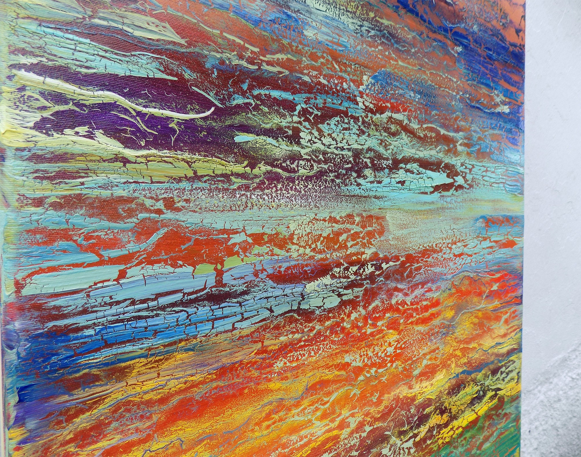 Colorful Abstract Modern Artwork Original Painting Art Canvas One of a ...