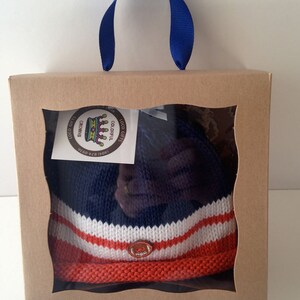 Denver Broncos Knitted Newborn Baby Hat, Orange, Navy & White, Football ...