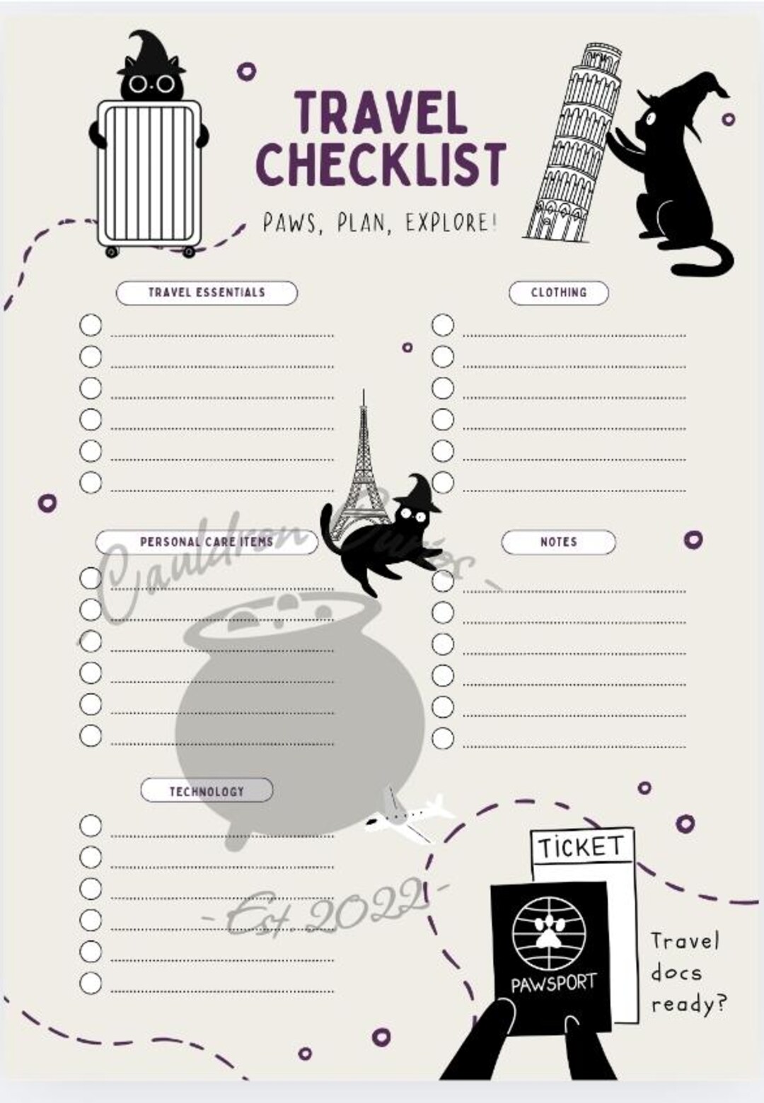 The Witches Travel Checklist - Etsy