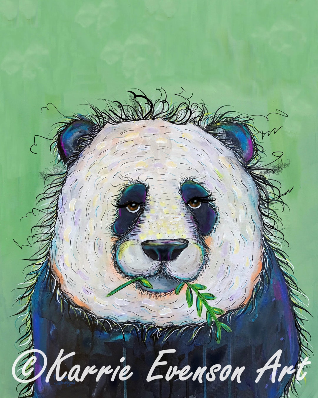 Panda Bear Art , Animal Art, Whimsical Art - Etsy