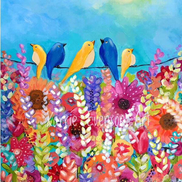 Colorful Bird Art - Etsy