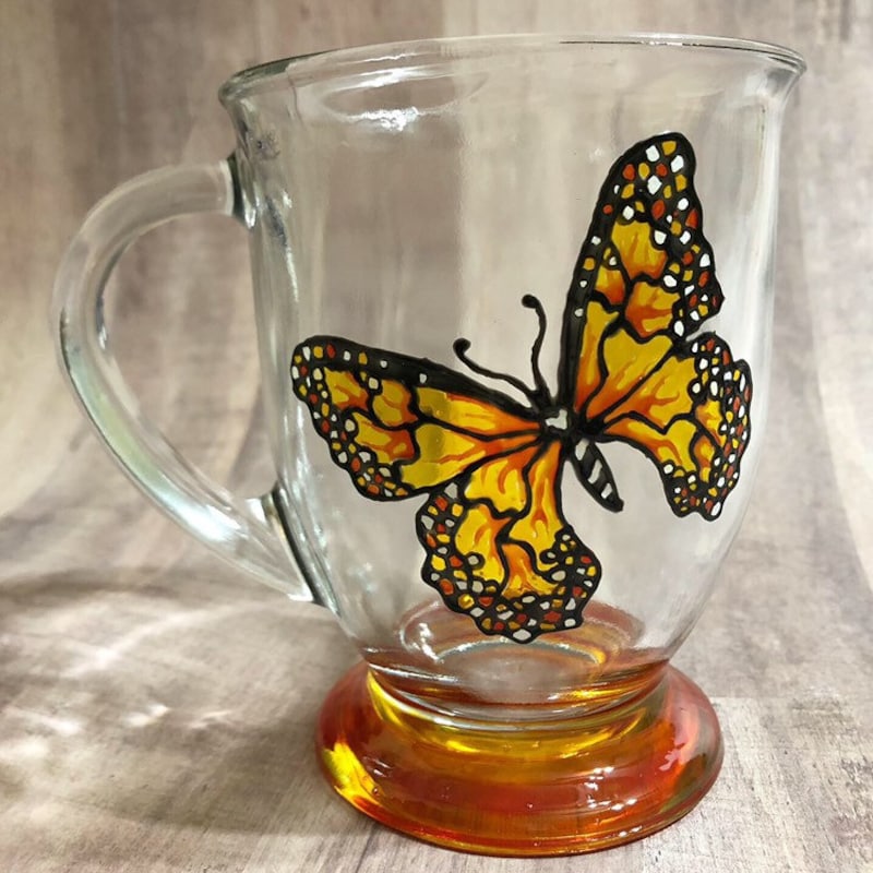 Butterfly Painted Tea Cups - Etsy