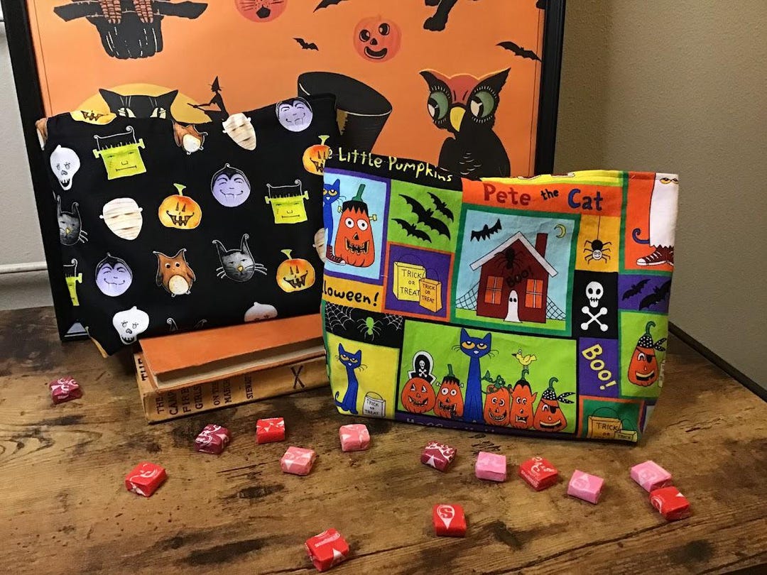 Pete the Cat Halloween Trick or Treat Bag, Reusable Halloween Treat Bag ...
