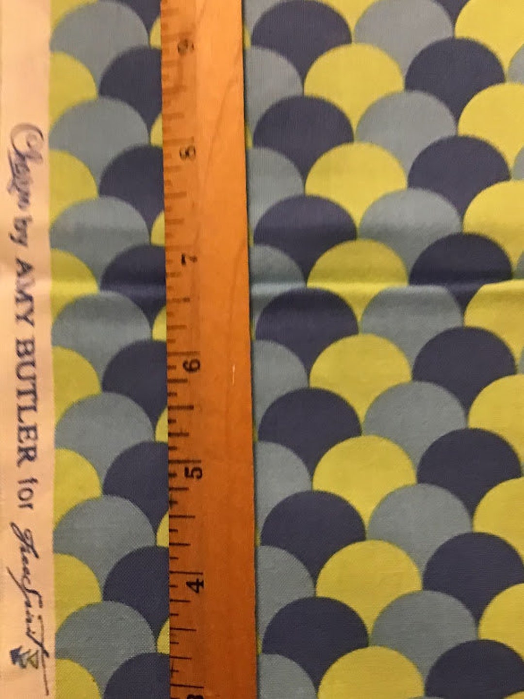 Amy Butler Charm Clam Shell Print, Aqua, Blue, Green, Out of Print - Etsy