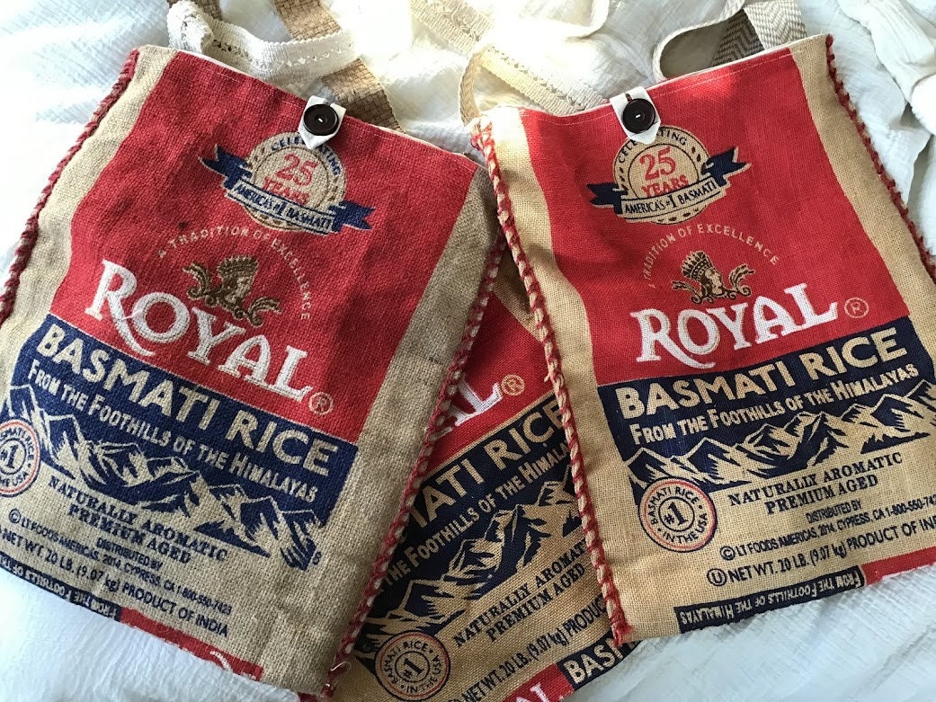 Vintage Upcycled Rice Bag Tote Market Bag Upcycled Burlap - Etsy