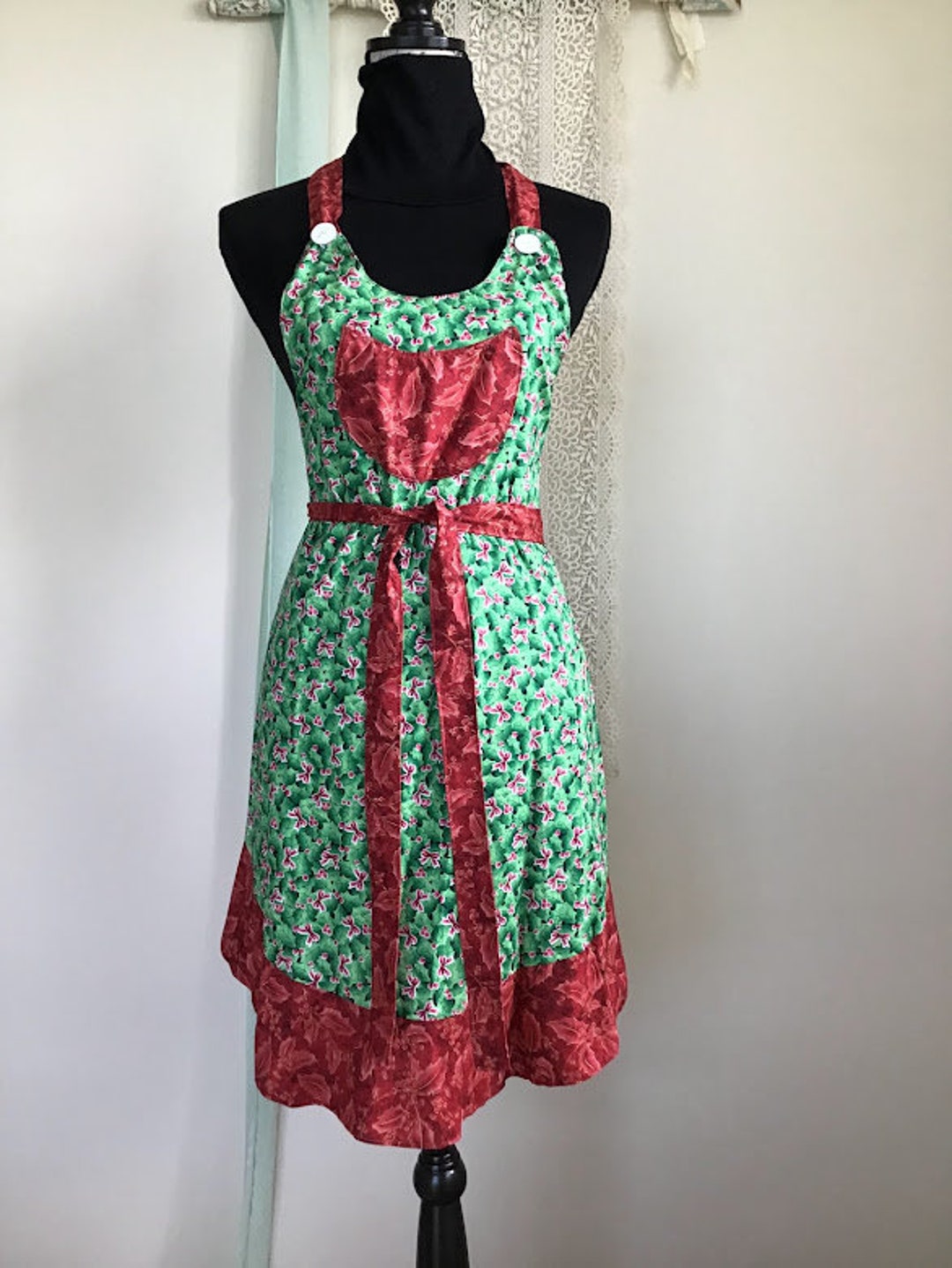 Festive Holiday-themed Apron, Full Coverage Apron, Adjustable Baker's ...