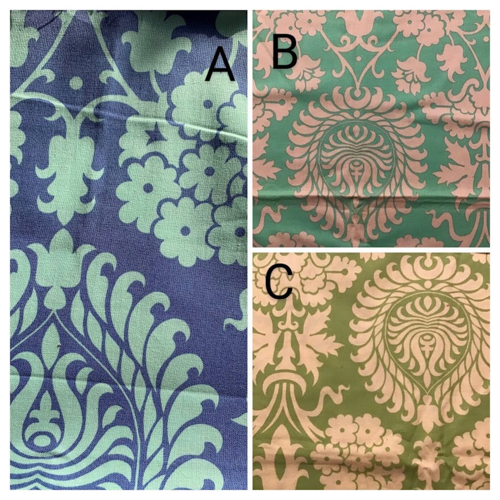 Amy Butler Love Bali Gate Temple Aqua Pink Green - Etsy