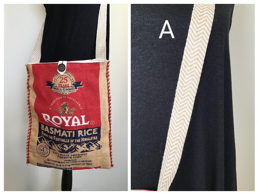 Vintage Upcycled Rice Bag Tote Market Bag Upcycled Burlap - Etsy
