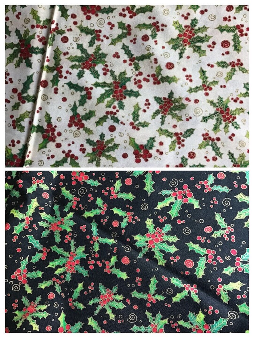 Laurel Burch Holiday Holly Fabric Print: Red and Green (out of Print ...