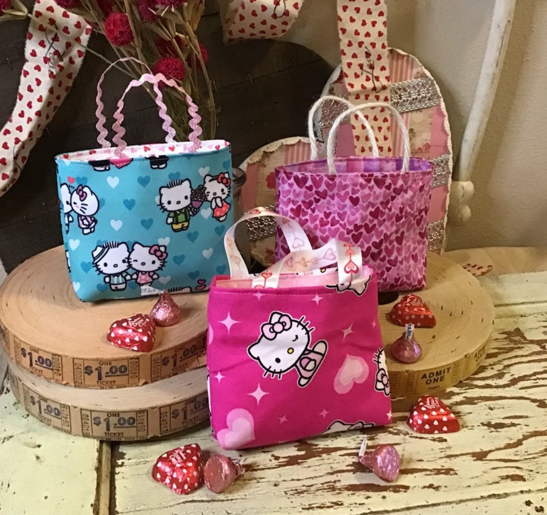 Hello Kitty Valentines Mini Gift Bags, Treat Bags, Reusable, Dear ...