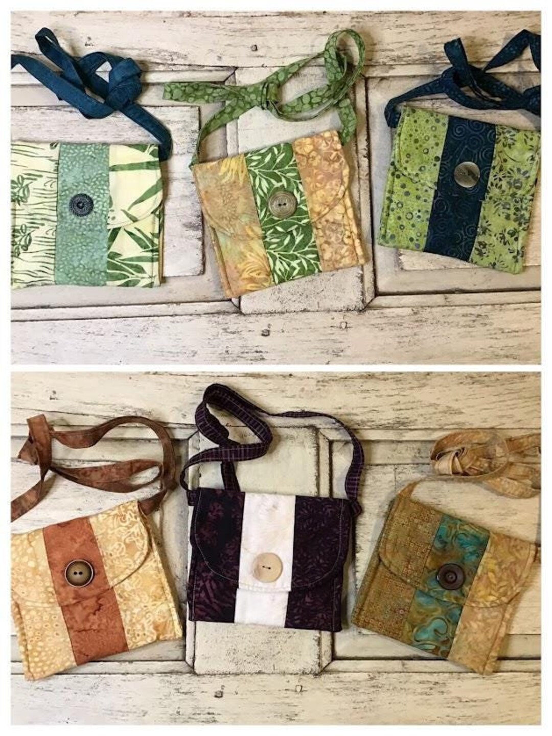 Green Batik Small Travel Bag, Versatile on the Go Bag, Small Crossbody ...