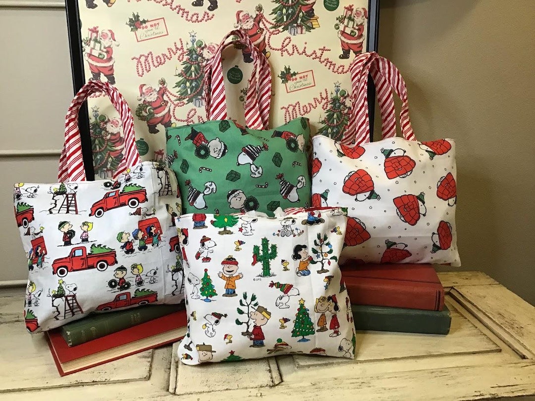Peanuts Holiday Reusable Gift Tote, Sustainable Gift Giving, Holiday ...