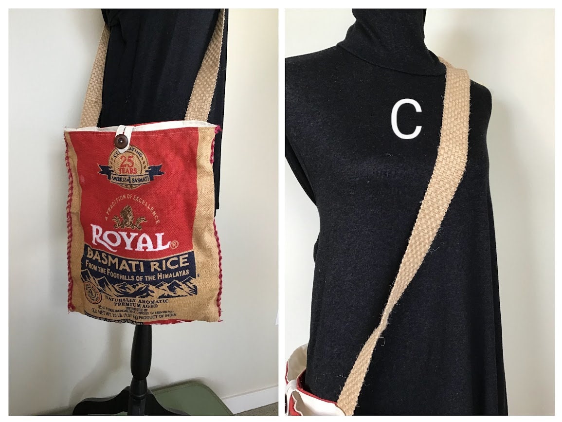 Vintage Upcycled Rice Bag Tote Market Bag Upcycled Burlap - Etsy
