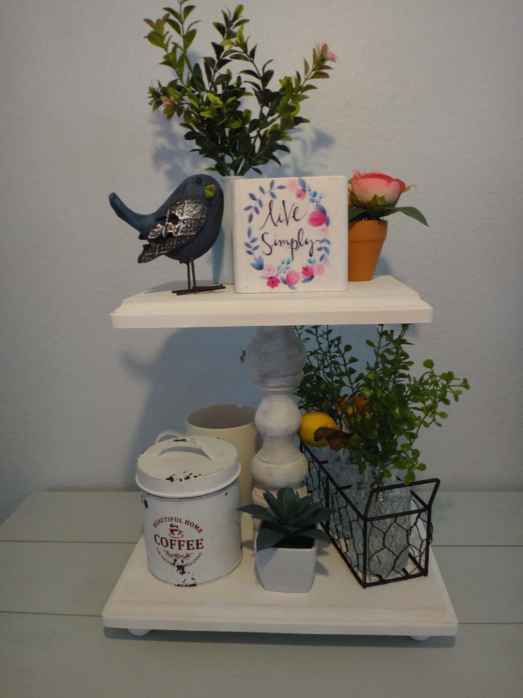 Mini Wood Block Sign Tiered Tray Decor - Etsy