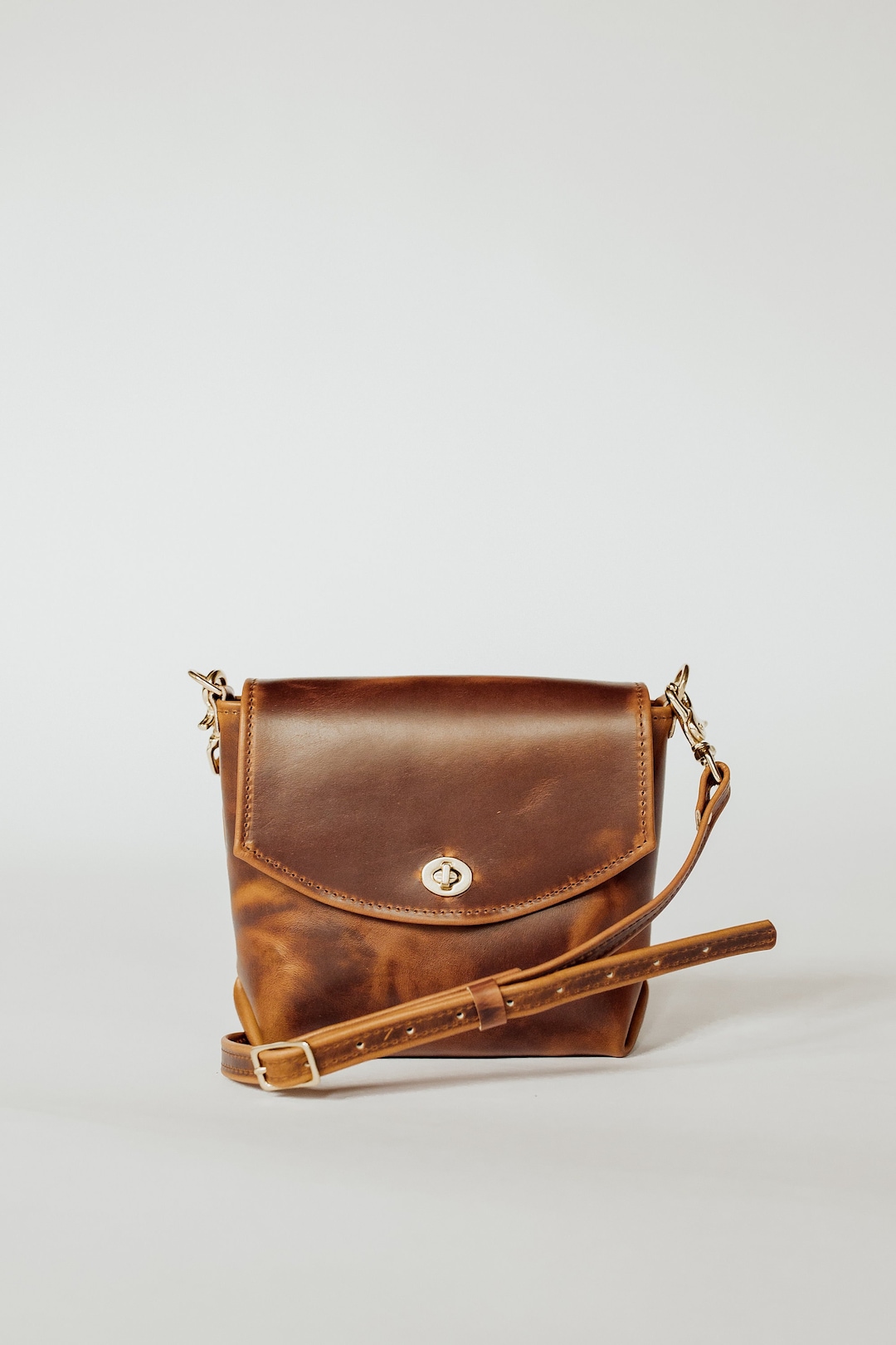 Leather Turn-lock Bag - Etsy
