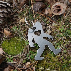 Yeti Bigfoot Sasquatch Rustic Steel Metal Key Chain and Bottle Opener ...