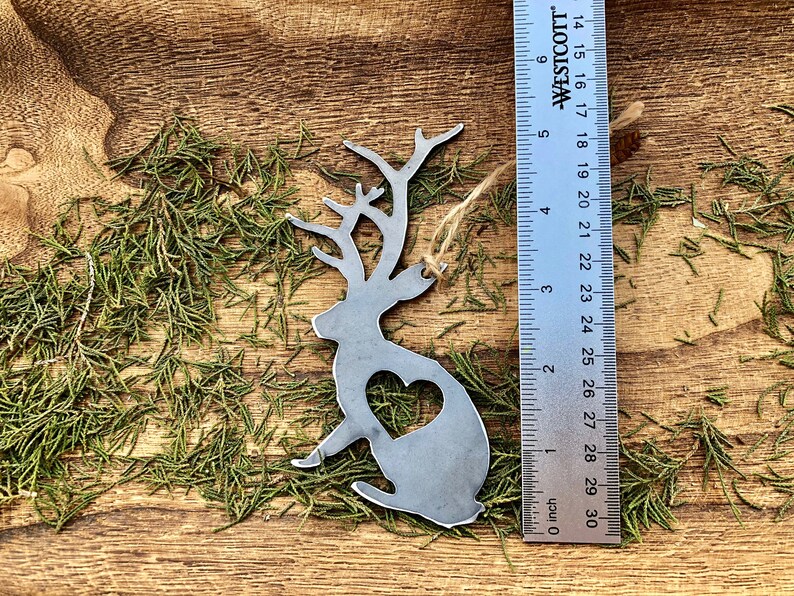 Jackalope Ornament Recycled Metal Steel Rustic Farmhouse | Etsy