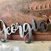 Georgia 23" Raw Steel Cursive Word Art Sign Metal by BE Outfitters - Etsy