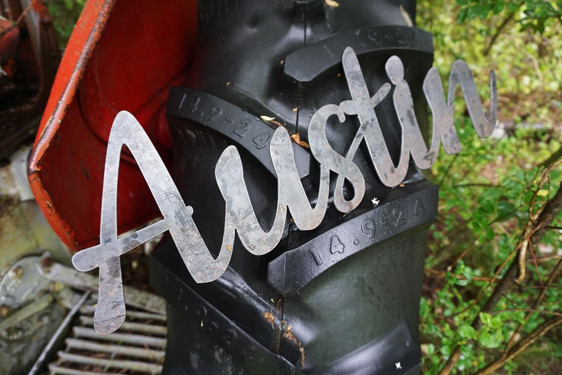21 Austin Rustic Raw Steel Cursive Word Sign Texas TX - Etsy