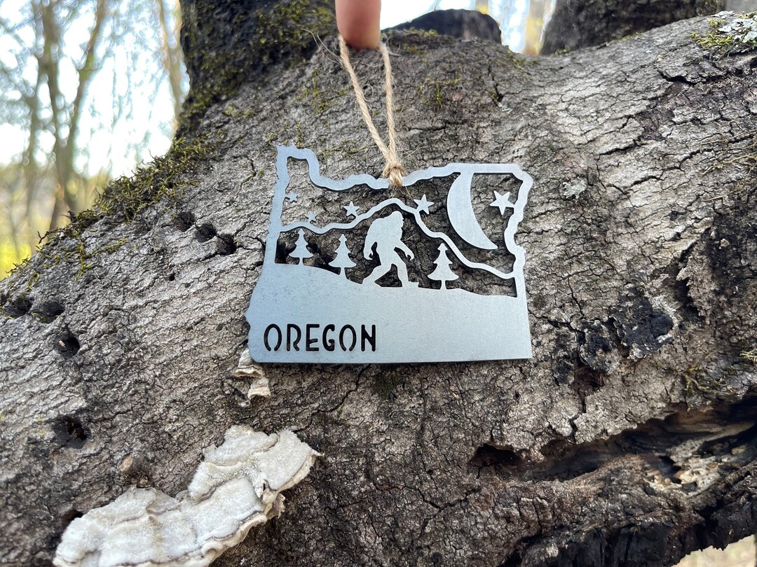 Oregon State Yeti Bigfoot Sasquatch Mountain Metal Ornament Made From ...