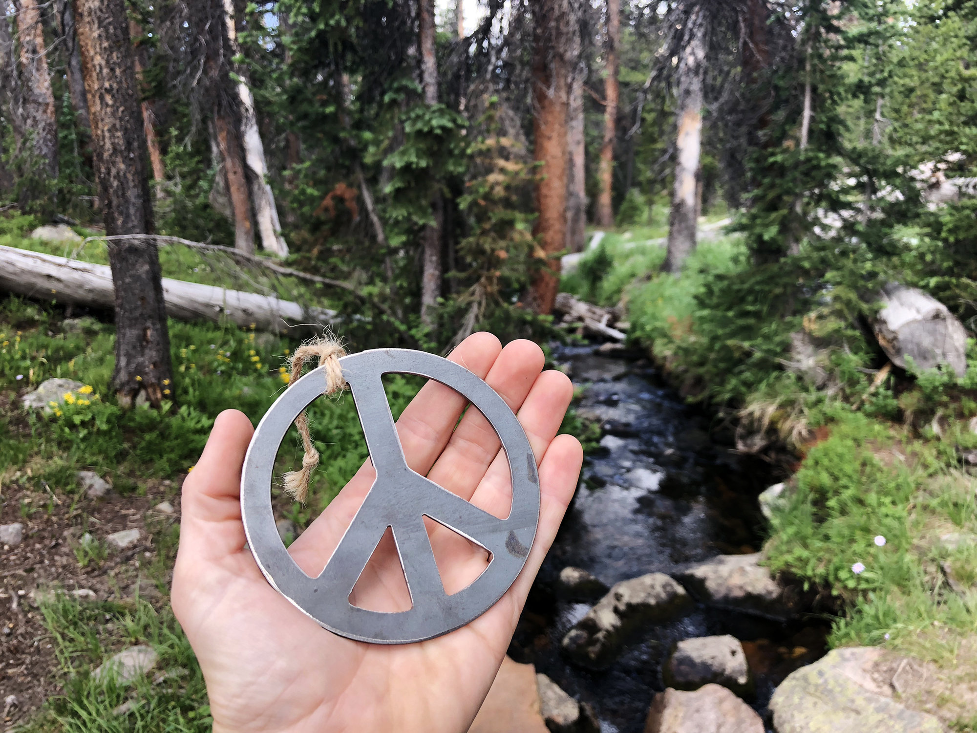 Peace Ornament Sustainable Recycled Raw Steel Peaceful Harmony ...