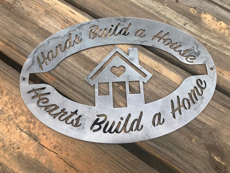 Hands Build a House Hearts Build a Home Metal Sign House - Etsy