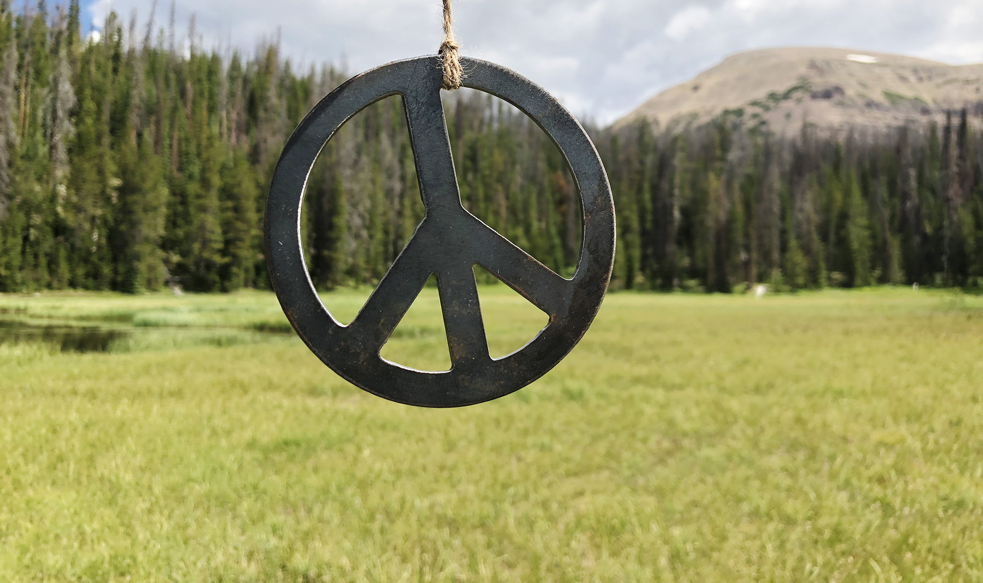 Peace Ornament Sustainable Recycled Raw Steel Peaceful Harmony ...