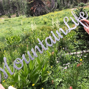 Mountain Life (23" Long) Metal Word Art Sign Made From Raw Steel - Etsy